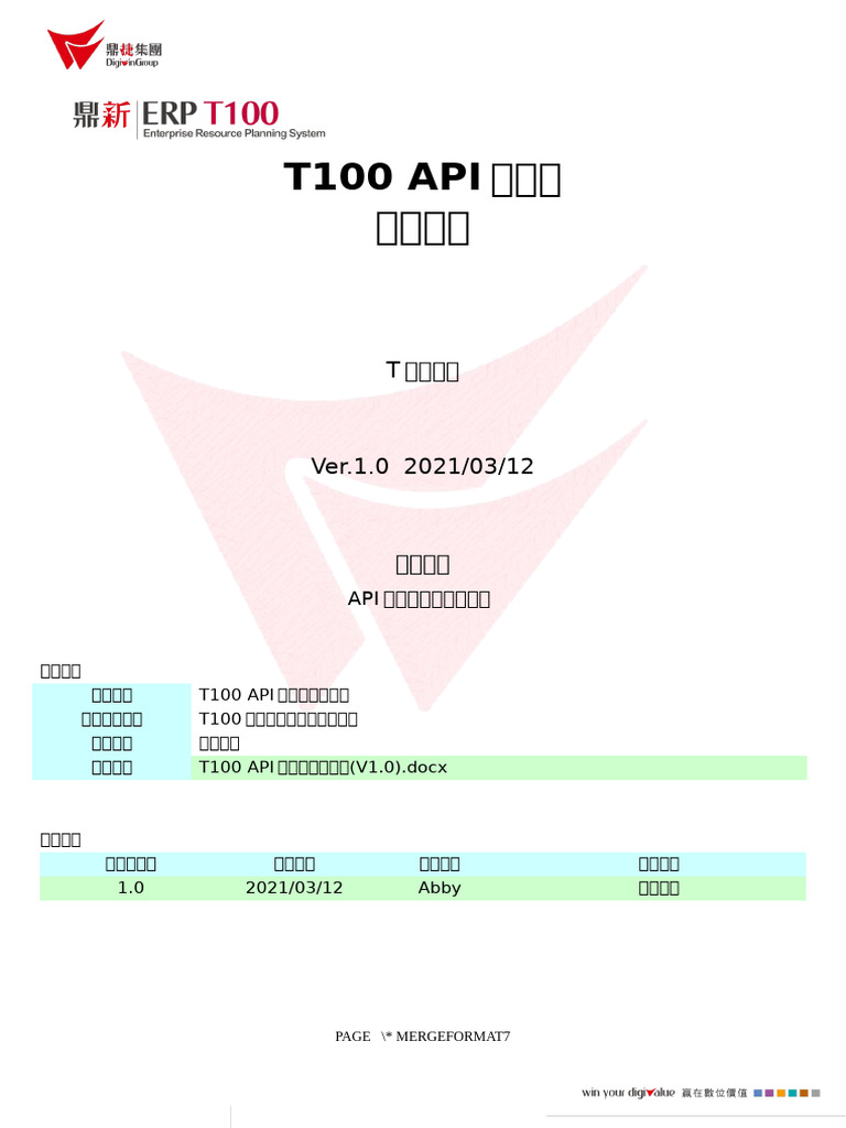 T100 APIDesigner (V1.0) | PDF
