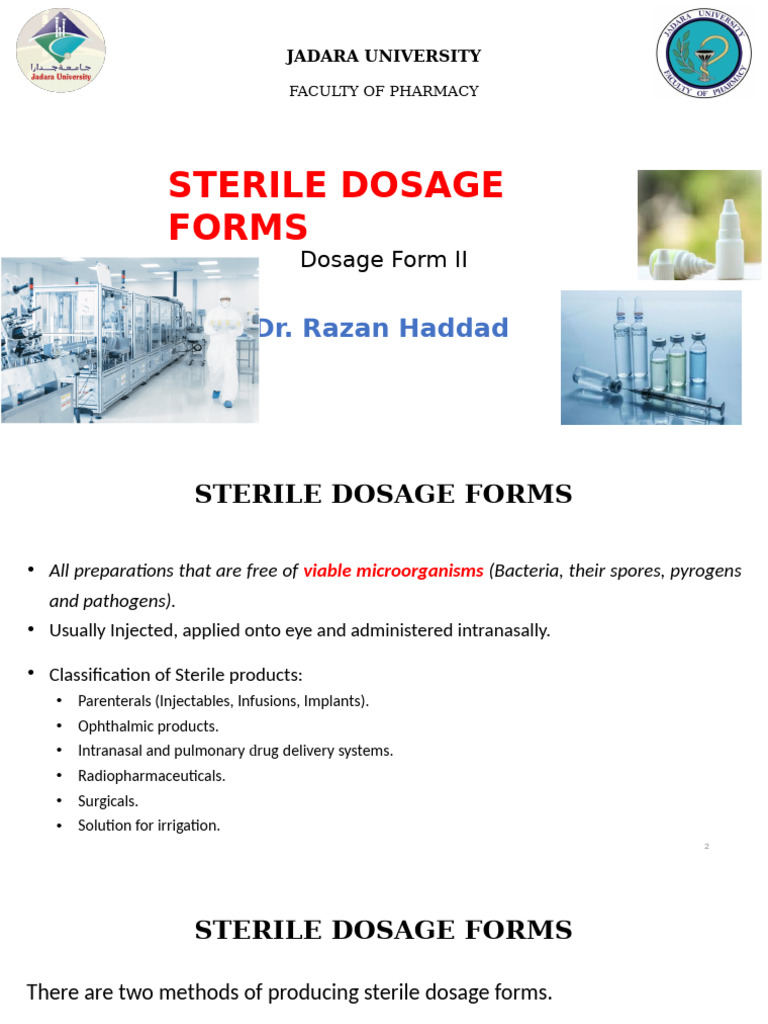 CH 4 - Sterile Products DR Razan | PDF | Intravenous Therapy | Topical Medication
