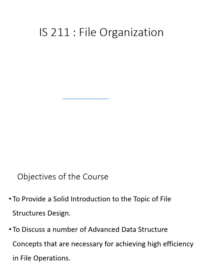 Lecture 1 File Organization - 060238 | PDF | Computer Data Storage | Computer File