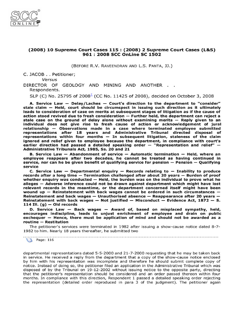 C. Jacob v. Director of Geology and Mining, (2008) 10 SCC 115 | PDF ...