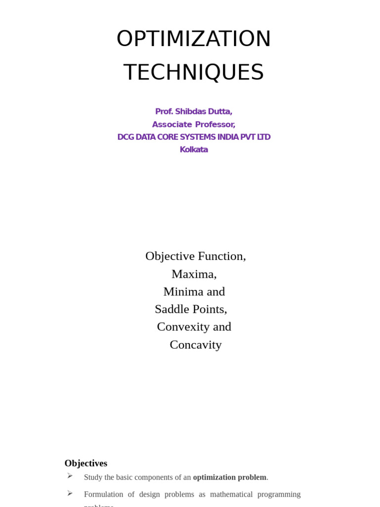 Optimization Techniques - OT | PDF | Mathematical Optimization ...