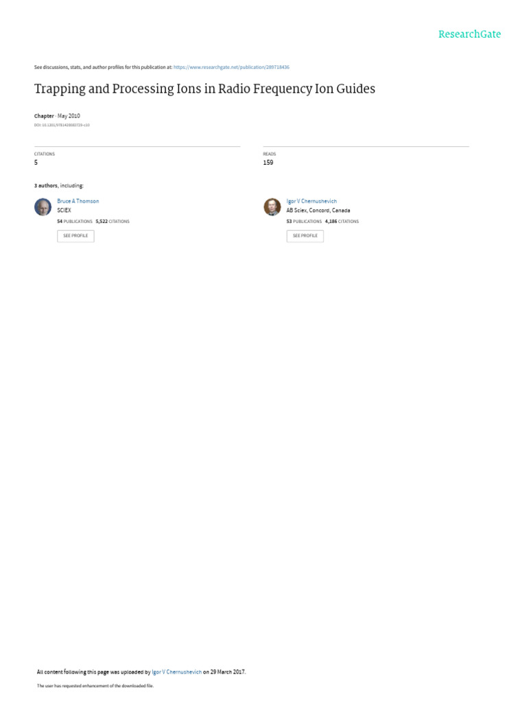 Trapping and Processing in RF | PDF