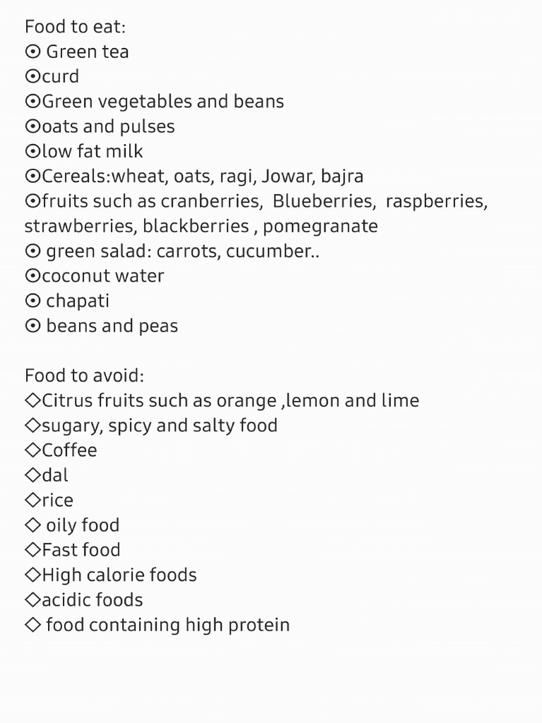 Diet Chart | PDF