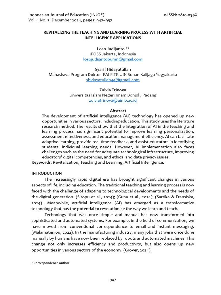 AI in Education: Revitalizing Learning Processes | PDF | Artificial ...