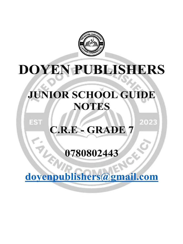 Grade 7 Cre Teaching Notes | PDF