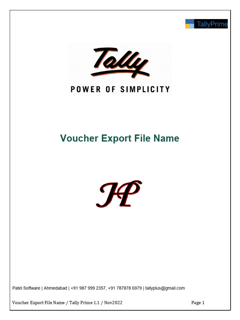 Tally Prime Voucher Export Add-On Guide | PDF | Computing Platforms ...
