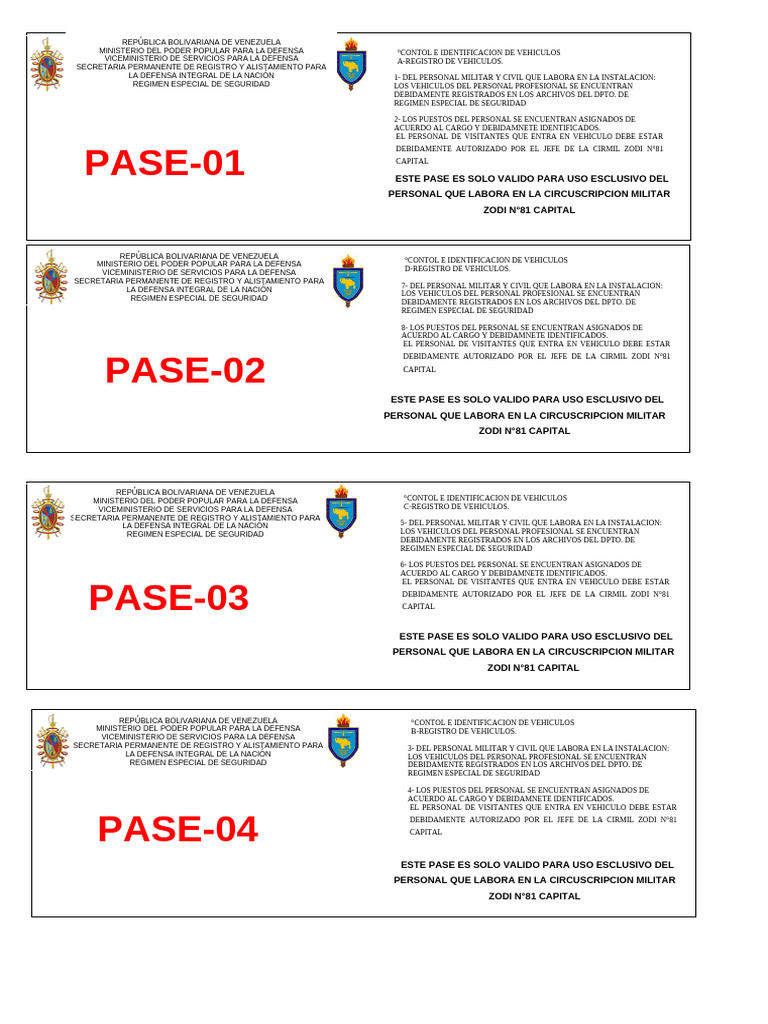 Pase Vehicular | PDF | Gobierno