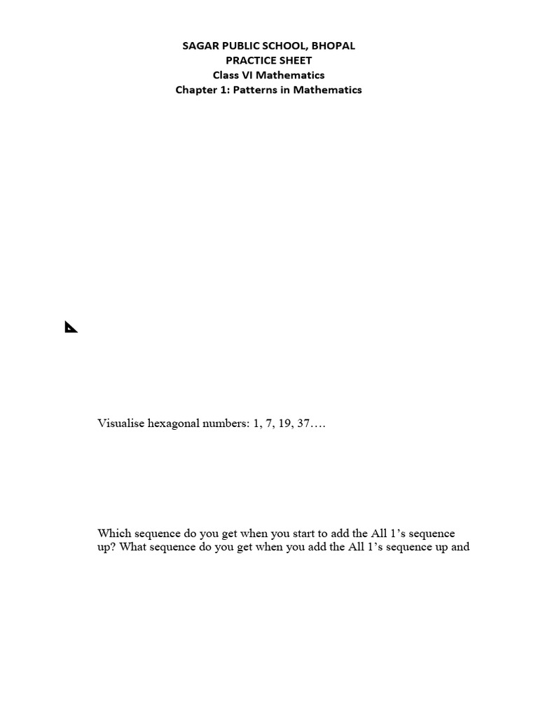 Class 6 Chapter 1 Patterns in Mathematics | PDF