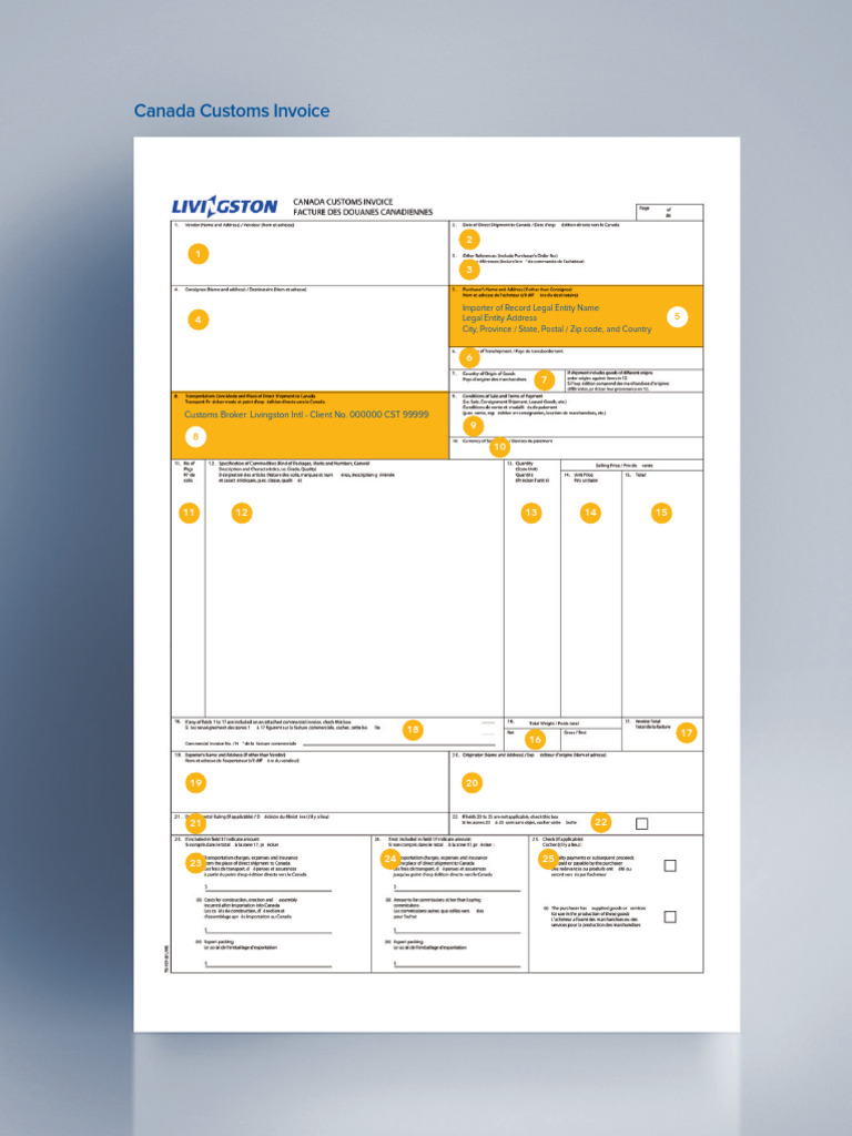 Canada Customs Invoice Instructions en | PDF | Invoice | Prices