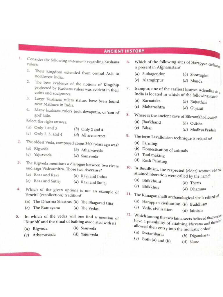 Ancient History Mock Questions | PDF