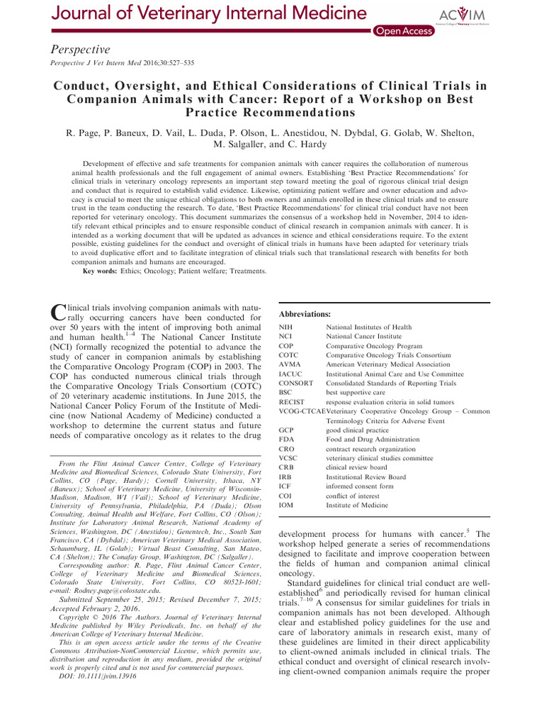 Best Practices for Animal Cancer Trials | PDF | Clinical Trial | Phases ...