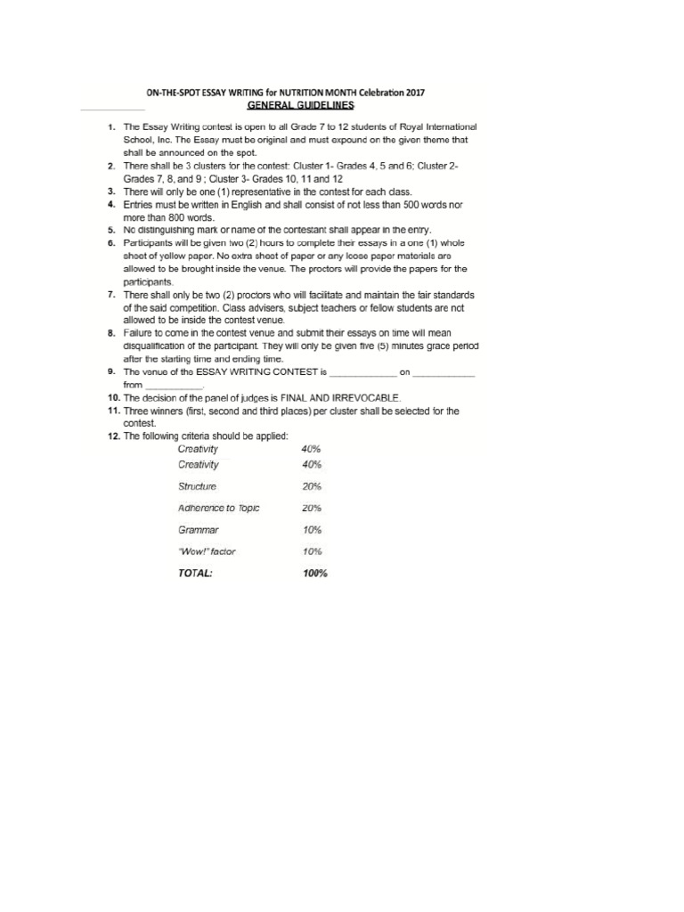 Essay-Writing Contest | PDF