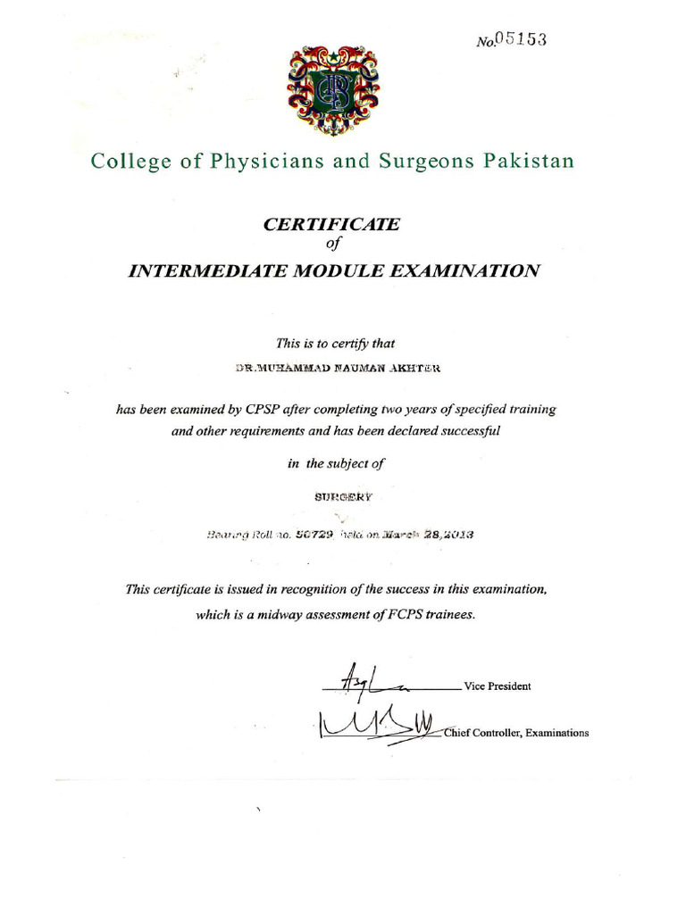 Imm Certificate | PDF