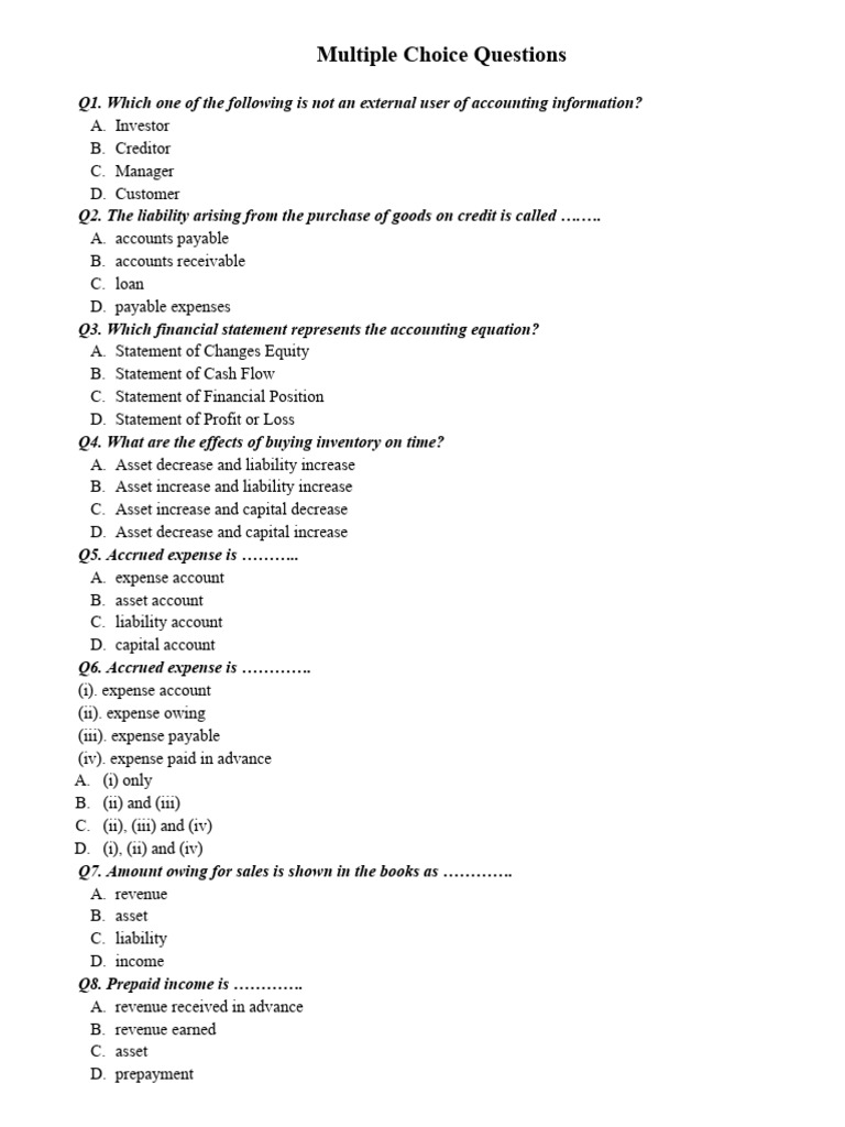 MCQ PDF | PDF | Debits And Credits | Expense
