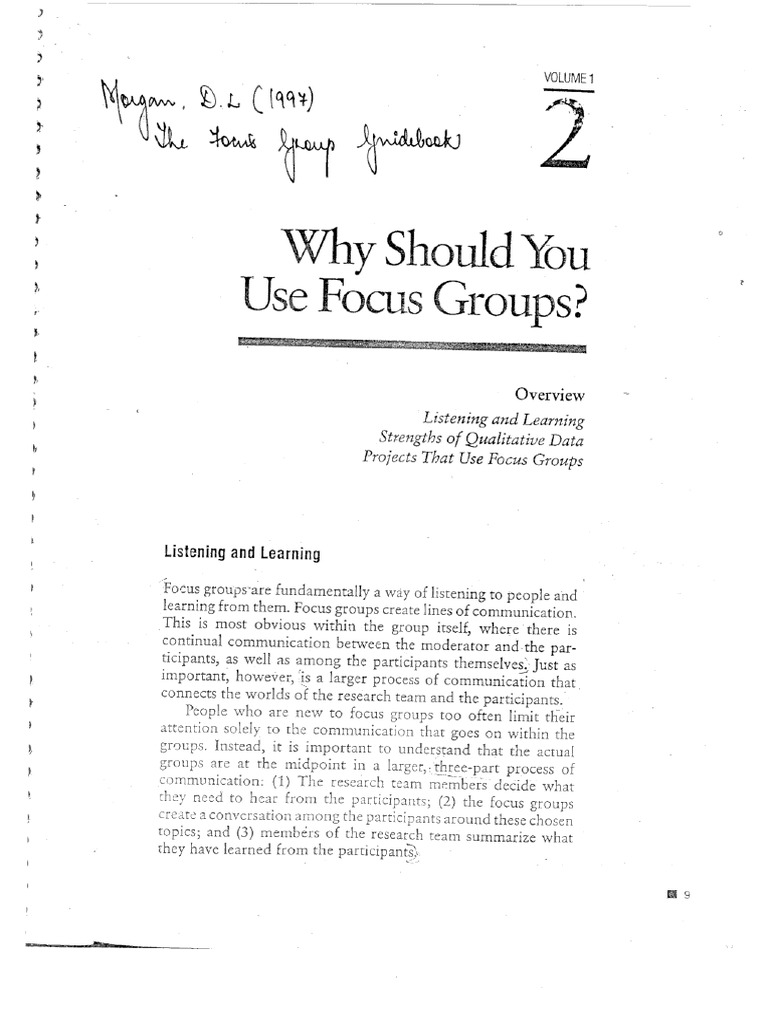 Why Should You Use Focus Groups | PDF