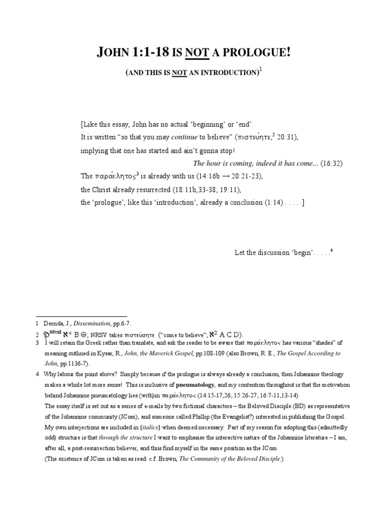 Johannine Pneumatology | PDF | Gospel Of John | Early Christianity