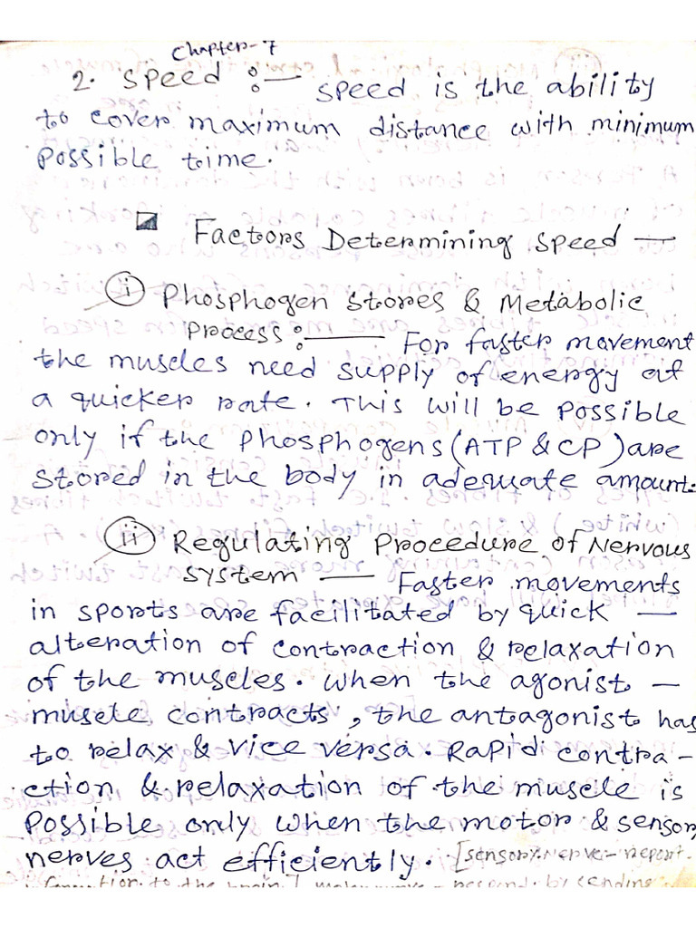 Physiological Factors Determining Speed, Endurance and Flexibility | PDF