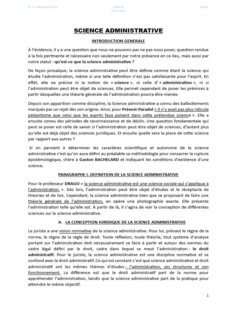 Évolution de la science administrative | PDF | Science ...