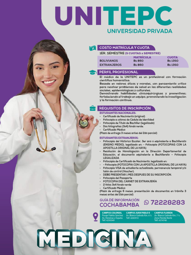 UNITEPC Cochabamba 2025 | PDF | Farmacia | Contador