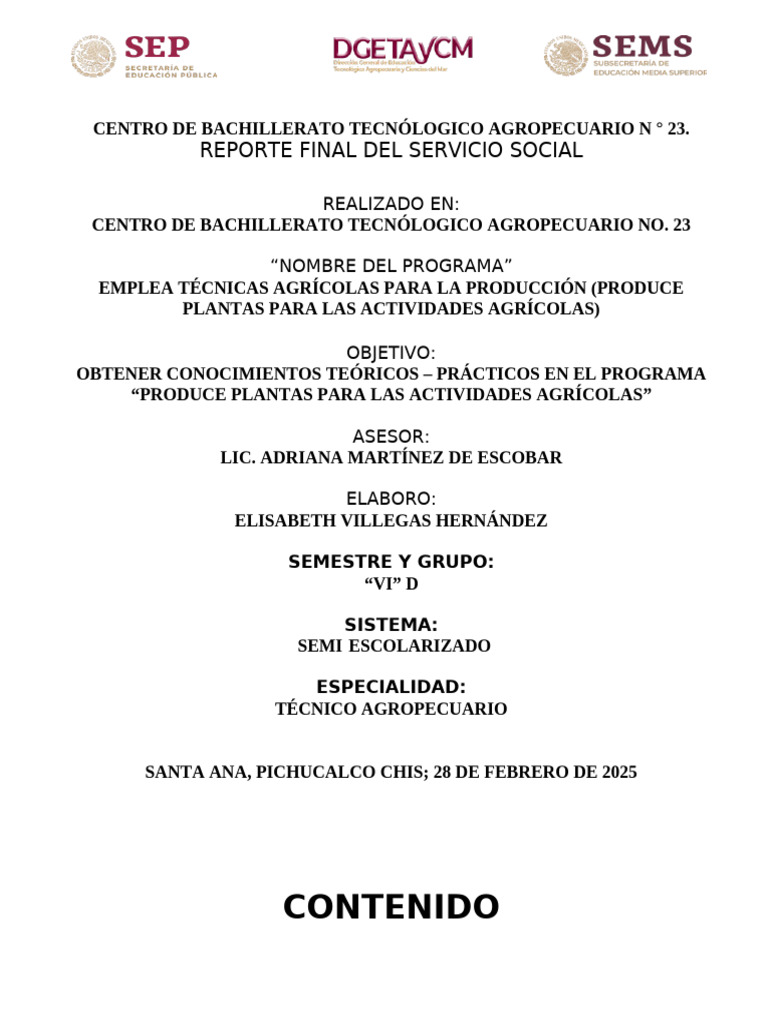 2 Reporte Final Ss | PDF | Agricultura