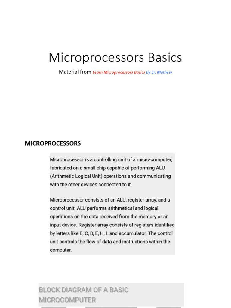 02-CH1 - Microprocessors Basics | PDF