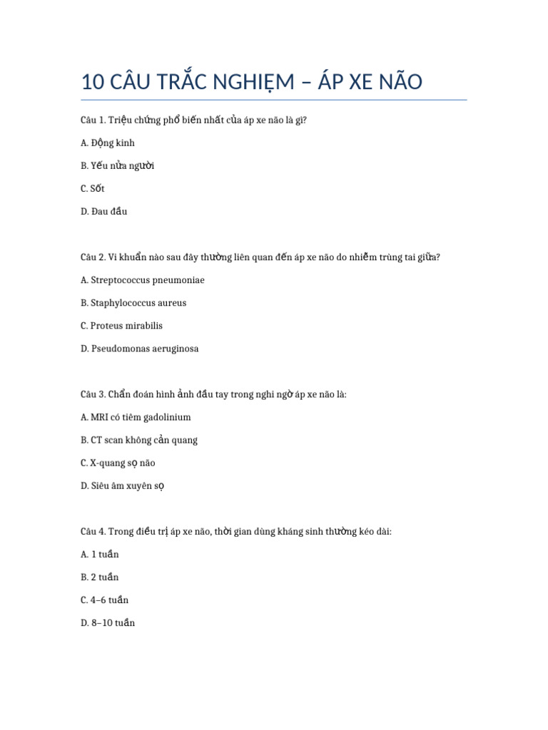 10 Cau Trac Nghiem AP Xe Nao | PDF