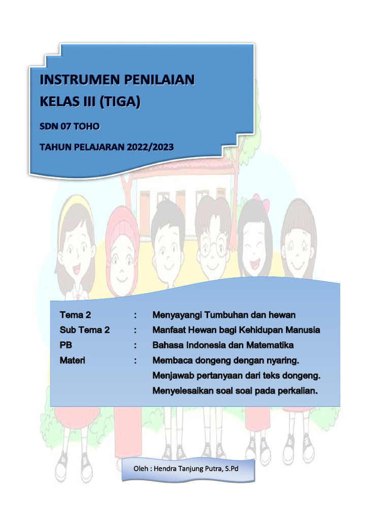 Instrumen Penilaian Kelas 3 Tema 2 Subtema 2 PB1 | PDF