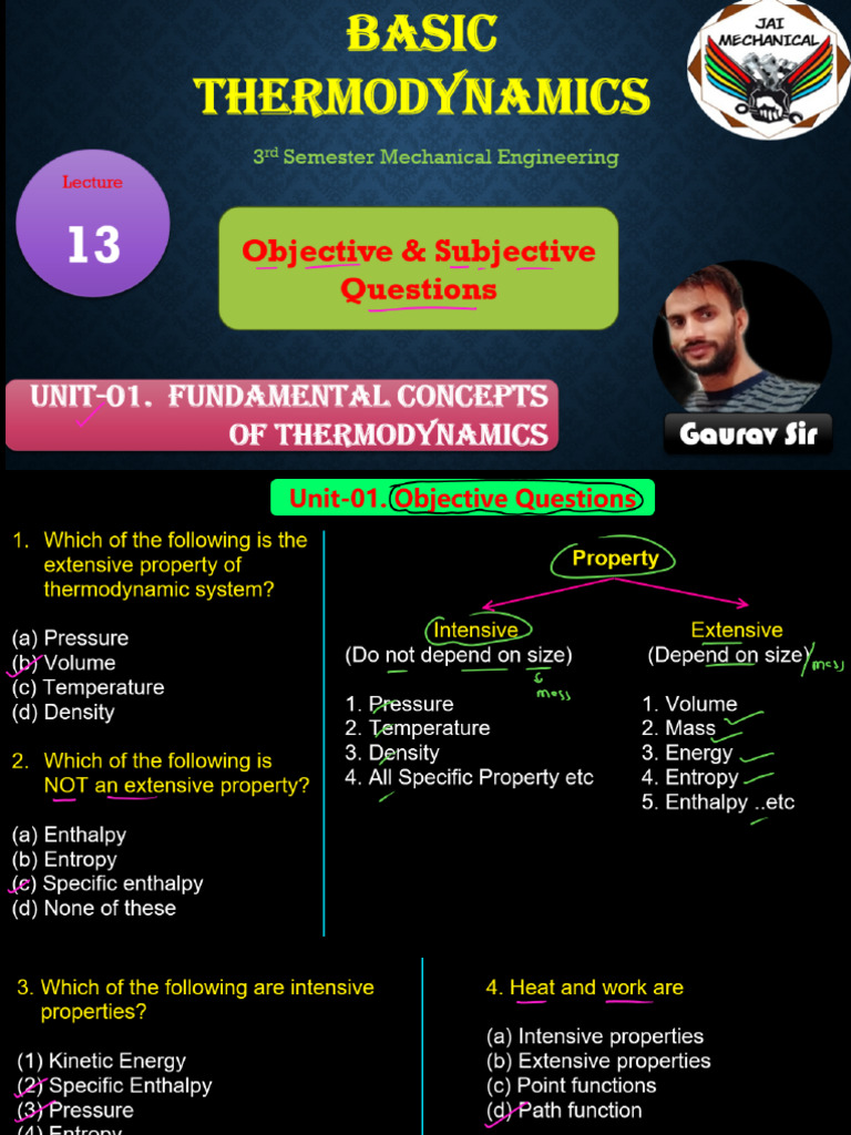 Basic Thermodynamics Unit 01 Lecture 13 | PDF