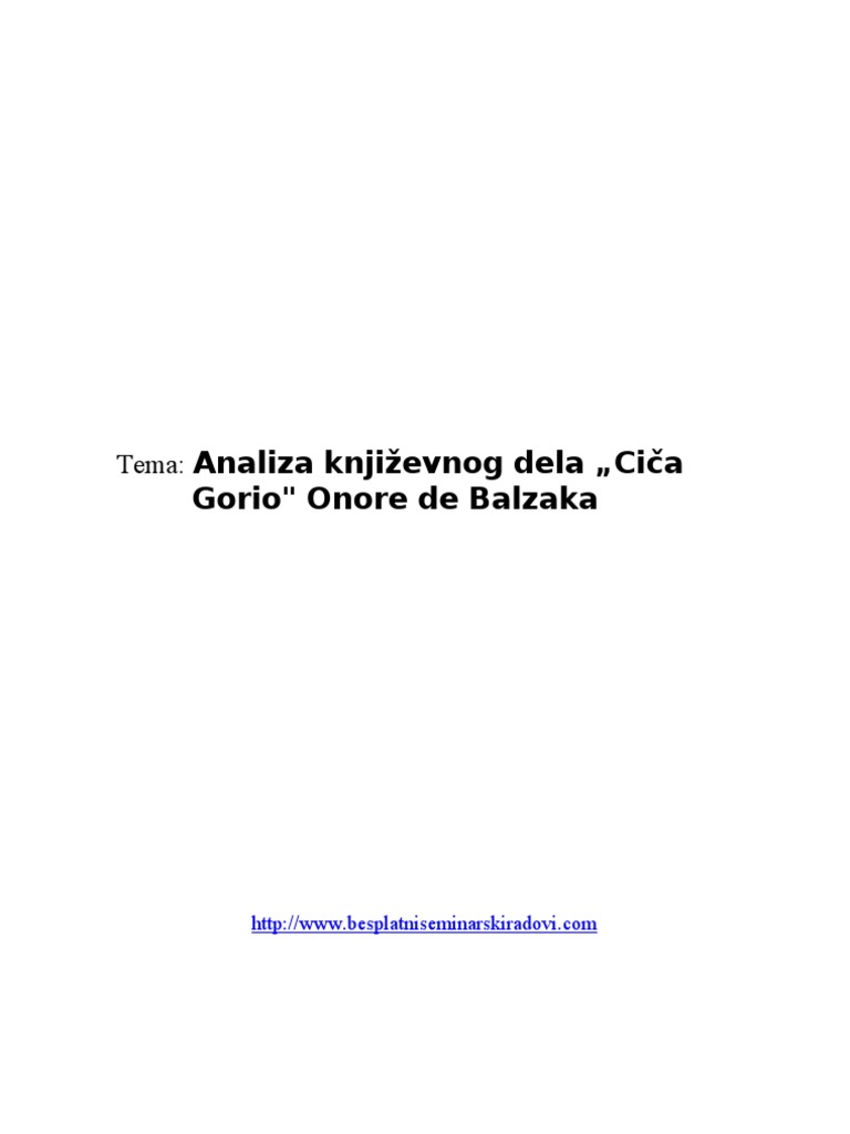 Cica Gorio Seminarski Rad | PDF