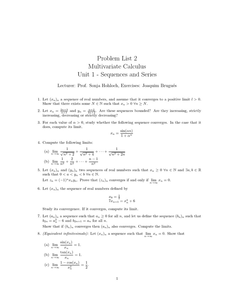 Problems Multivariate Calculus 2 | PDF | Banach Space | Mathematical Analysis