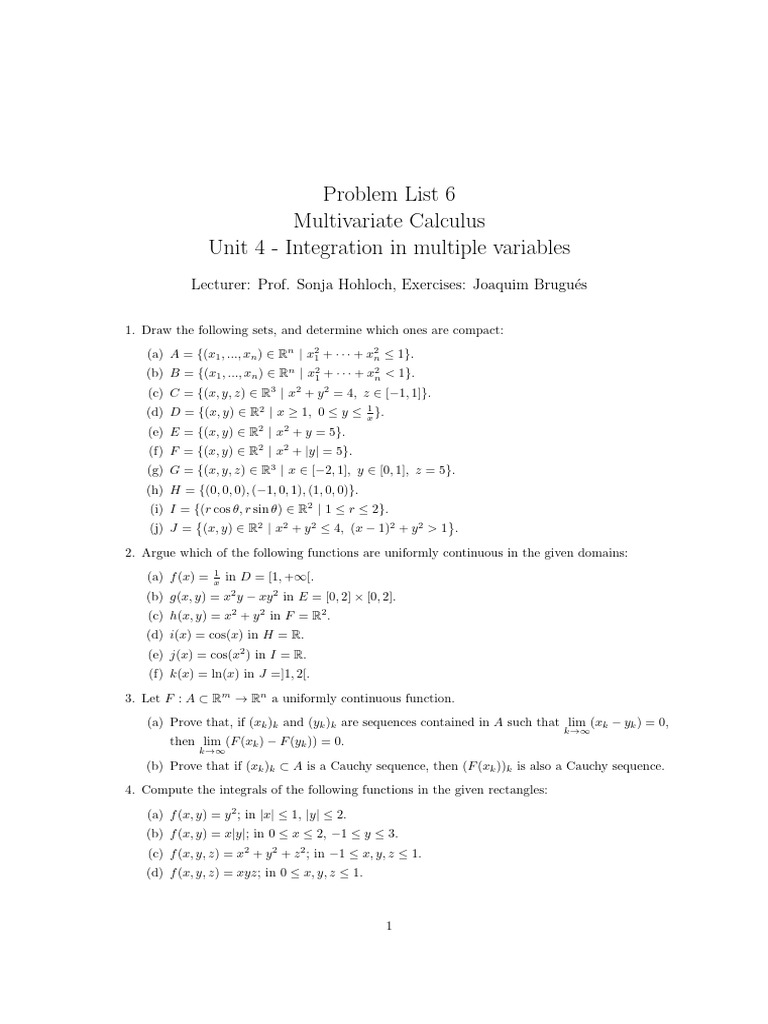 Problems Multivariate Calculus 6 | PDF | Coordinate System | Mathematics