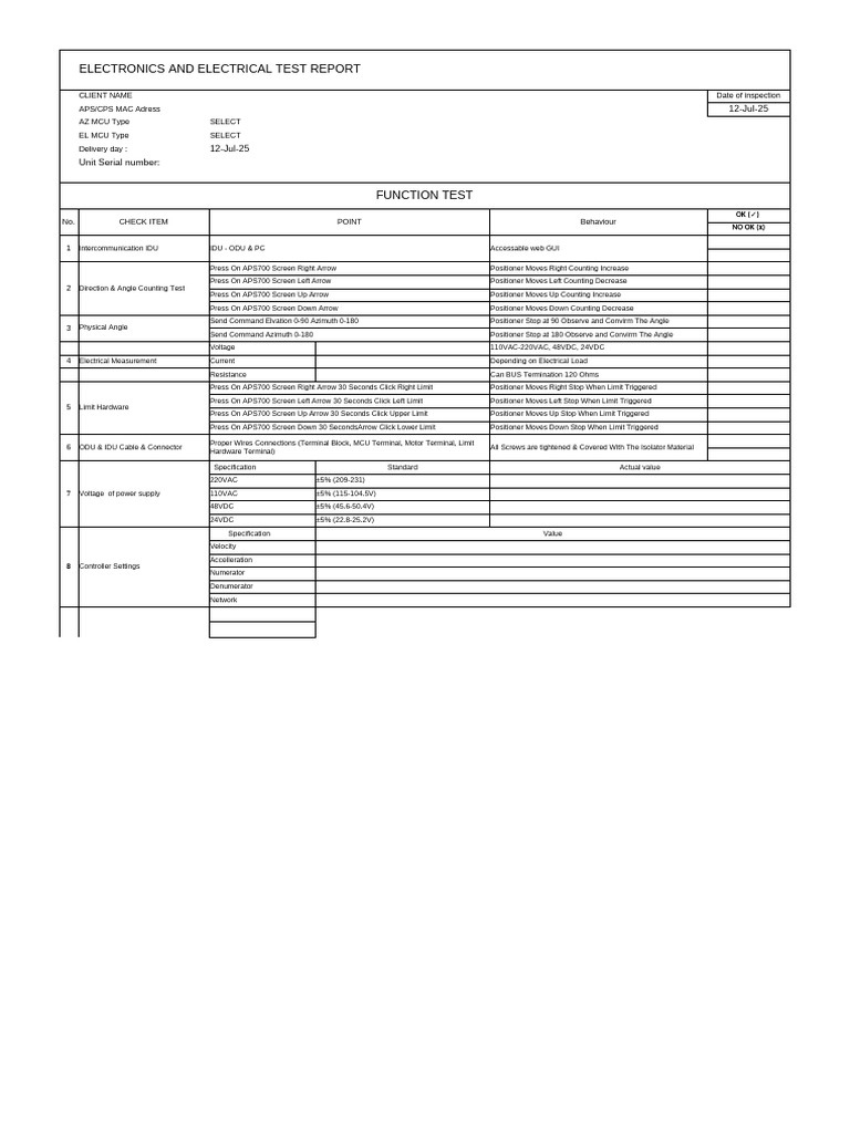 Visual, Mechanical and Electrical Inspection Report | PDF | Electrical ...