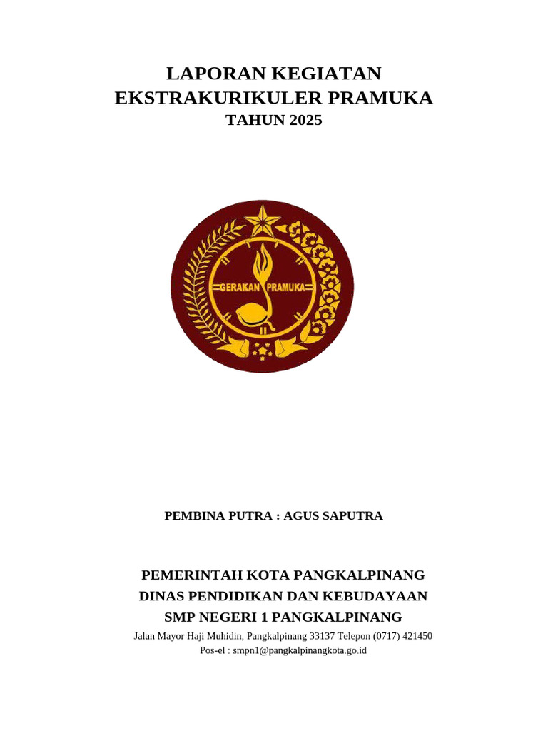 Laporan Ekstrakurikuler Pramuka 2025 | PDF