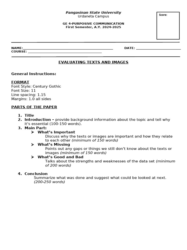 Evaluating Texts Images Vids | PDF