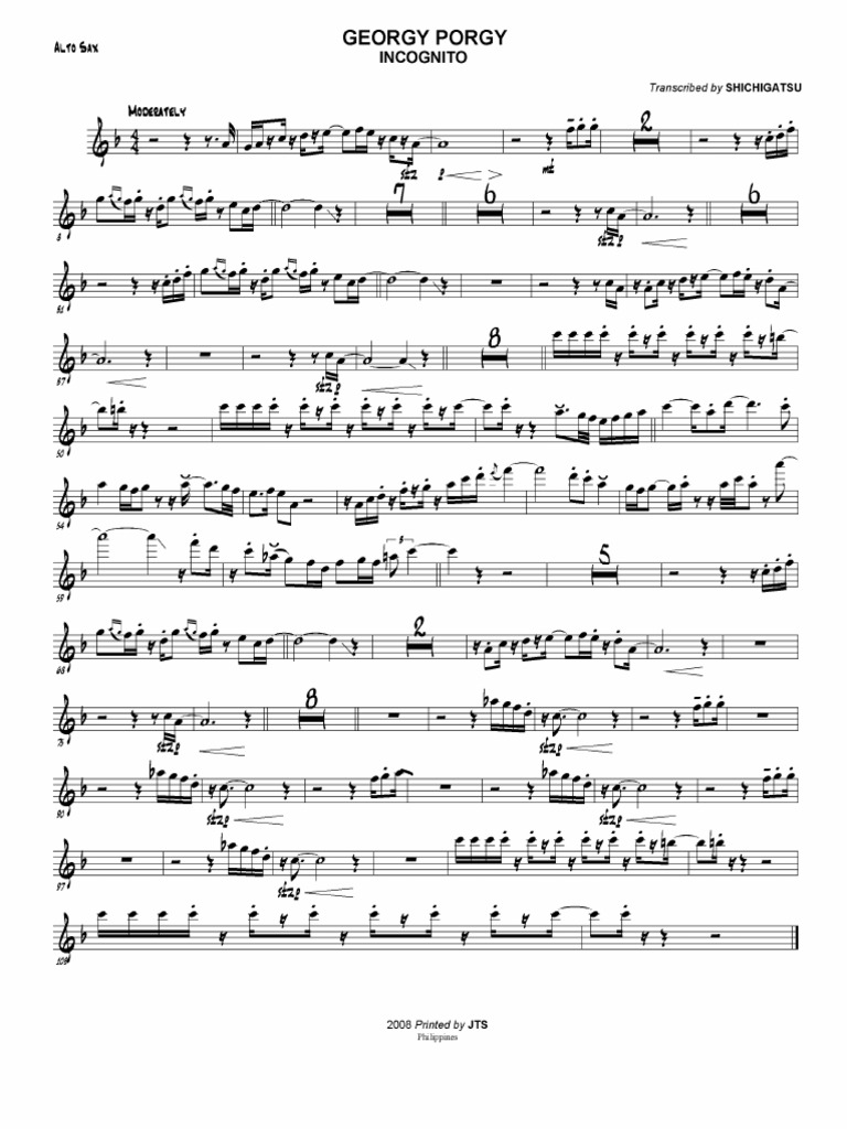 Georgy Porgy - Alto Sax | PDF
