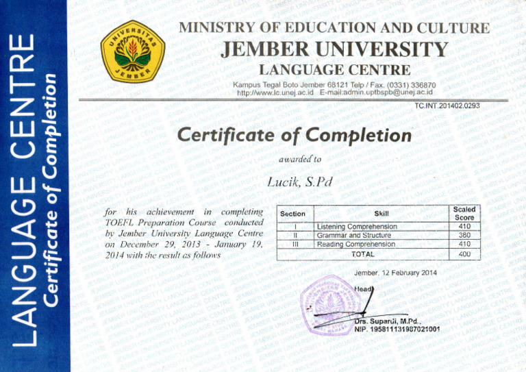 Certificat Lucik | PDF