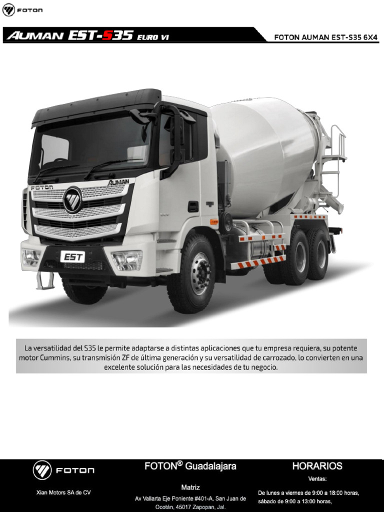 Fichas Tecnicas Foton S35 (1) DIPP | PDF