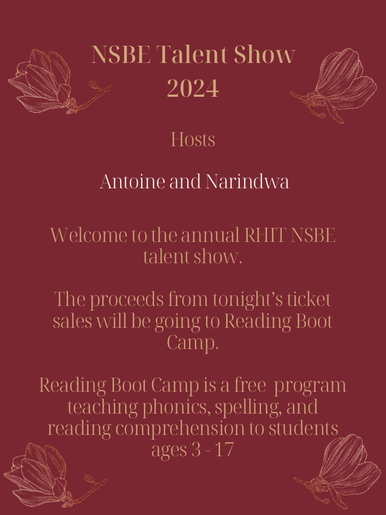 2024 NSBE Talent Show Program | PDF