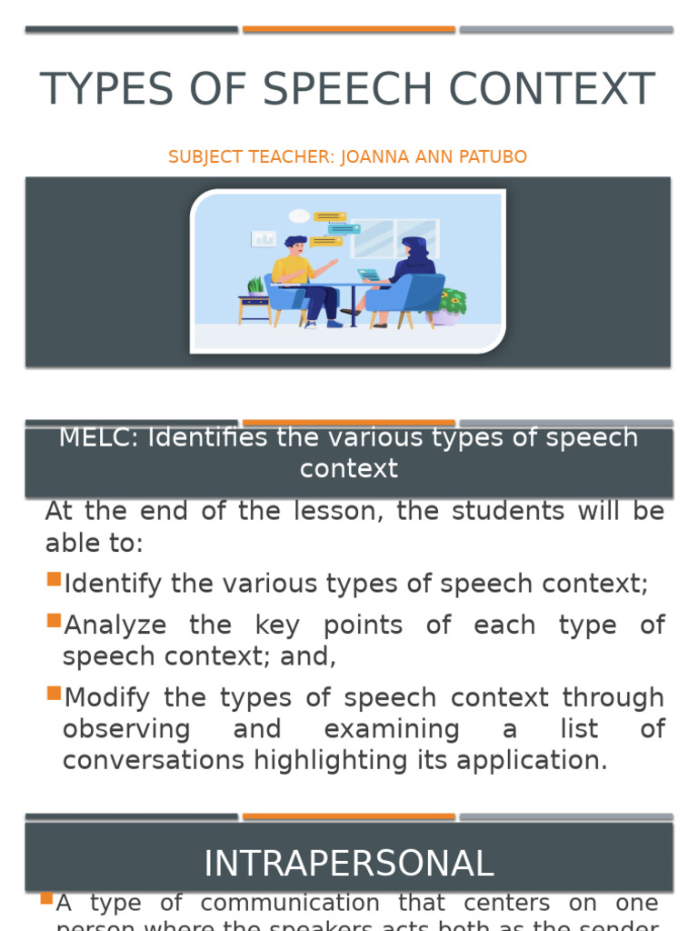 Types of Speech Context Explained | PDF | Communication | Cognition