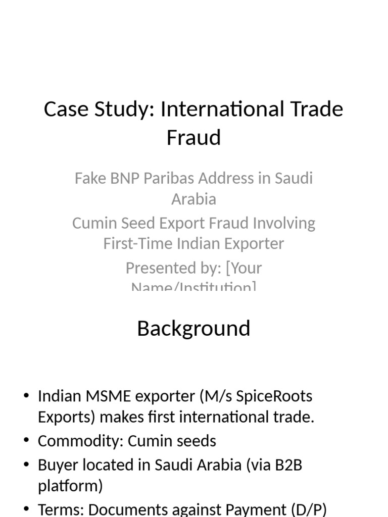 International Trade Fraud Case Study | PDF