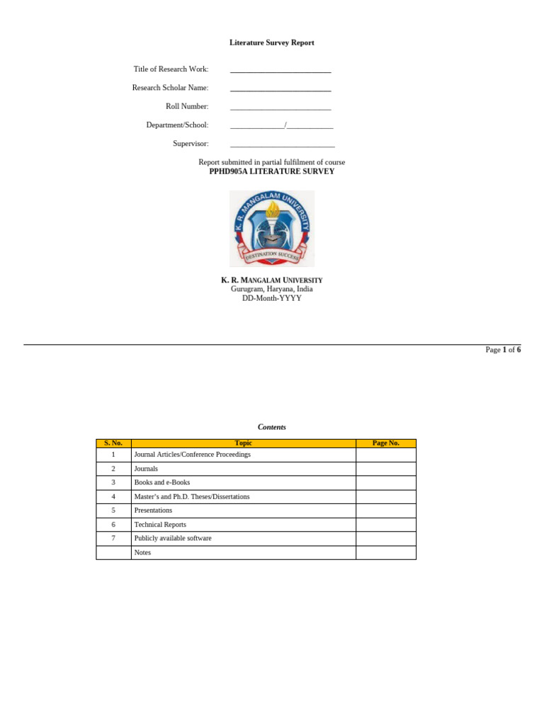 Format-Literature Survey Report | PDF | Computer Networking ...