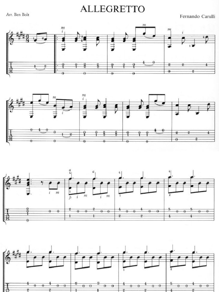 Alegretto Op 214 No 14 Carulli | PDF