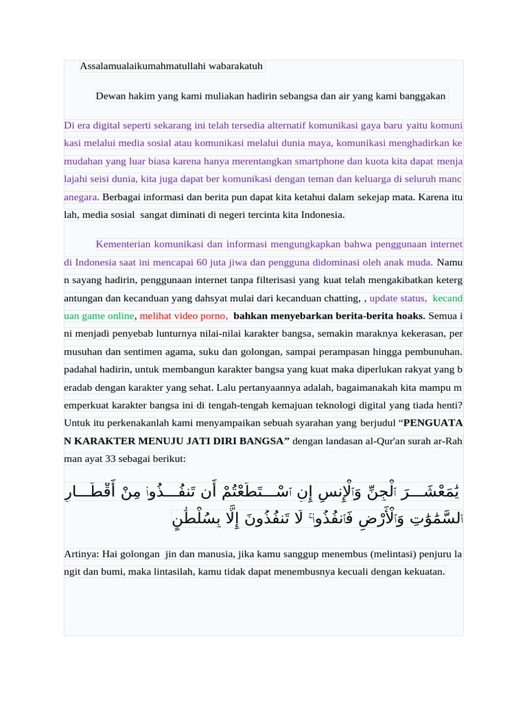 Syarhilpenguatan Karakter Menuju Jati Diri Bangsa | PDF