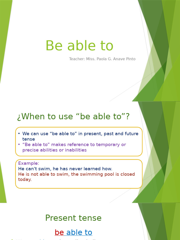Using "Be Able To" in English | PDF