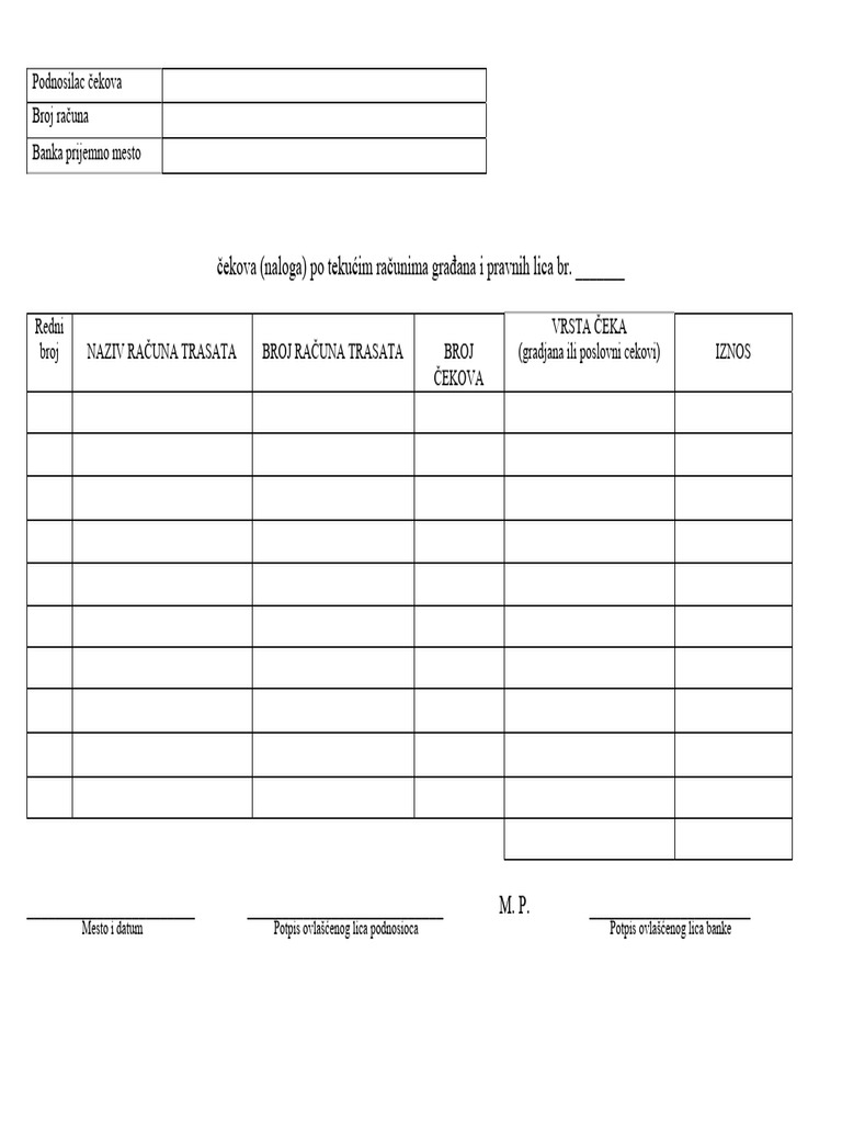 Zbirna Specifikacija Cekova | PDF