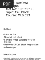Cell Block Preparation Protocol | PDF | Cytopathology | Clinical Medicine
