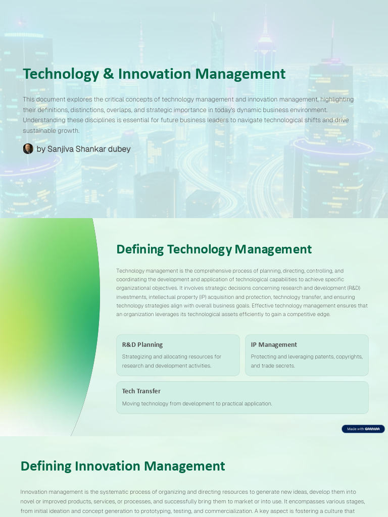 Technology & Innovation Management Insights | PDF | Internet Of Things ...