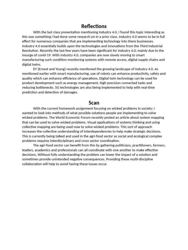 Week 9 Scan and Reflection | PDF