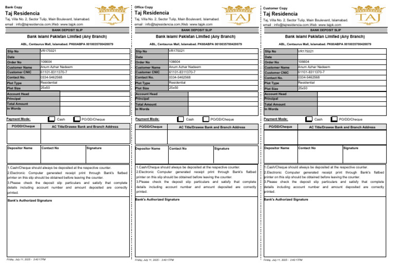 Bank Challan Form For Cash Deposit Only | PDF | Cheque | Banks