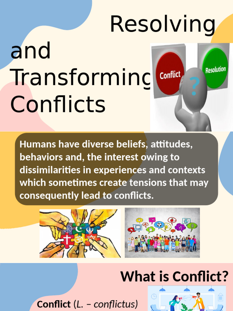 Resolving and Transforming Conflicts | PDF | Anger | Mediation